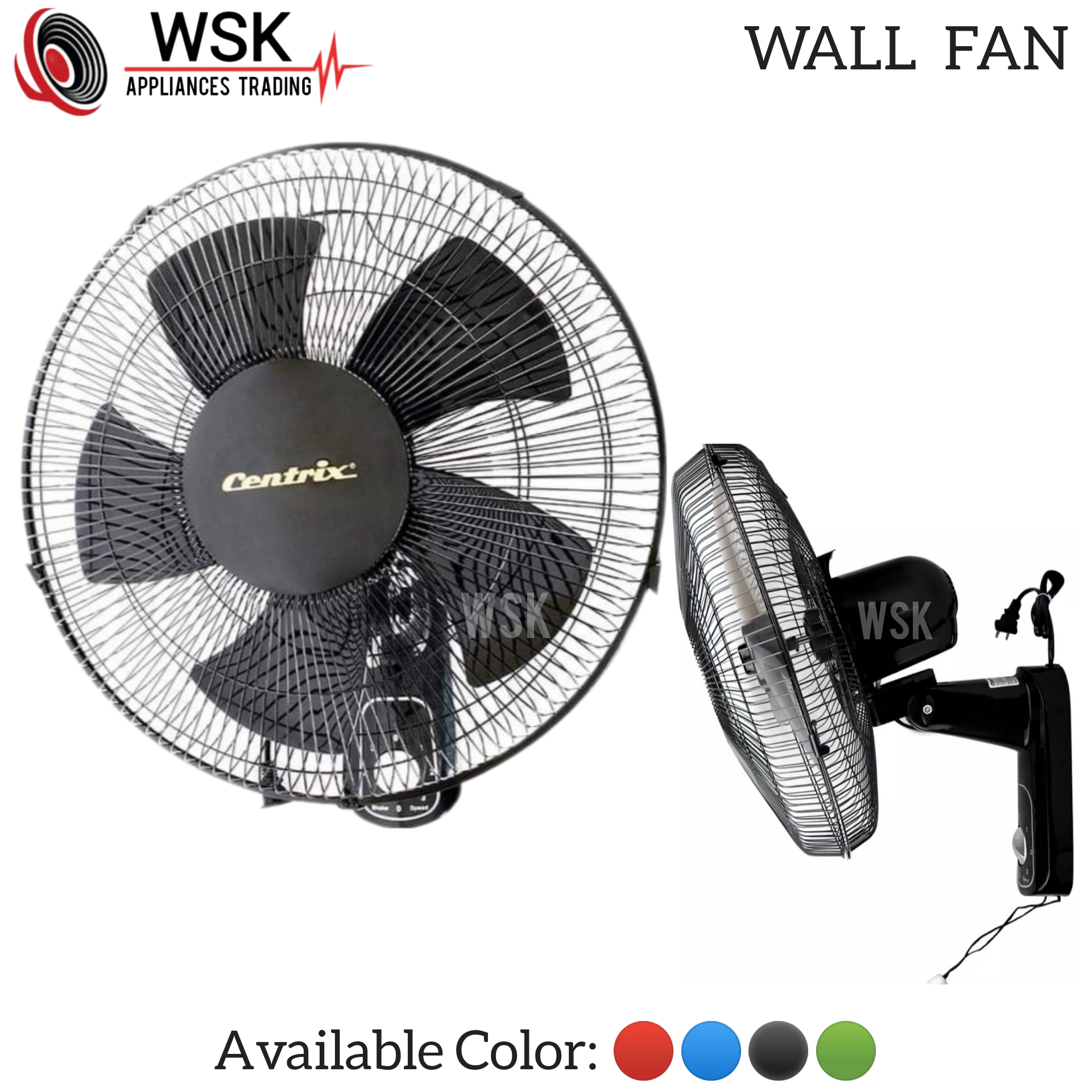 Centrix 16" Wall Fan 5-Blades (color may vary) CX-1688WF | Lazada PH