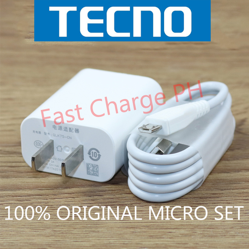 Tecno Charger Original Fast Charger Micro Usb/Cable 2IN1 Adapter Set ...