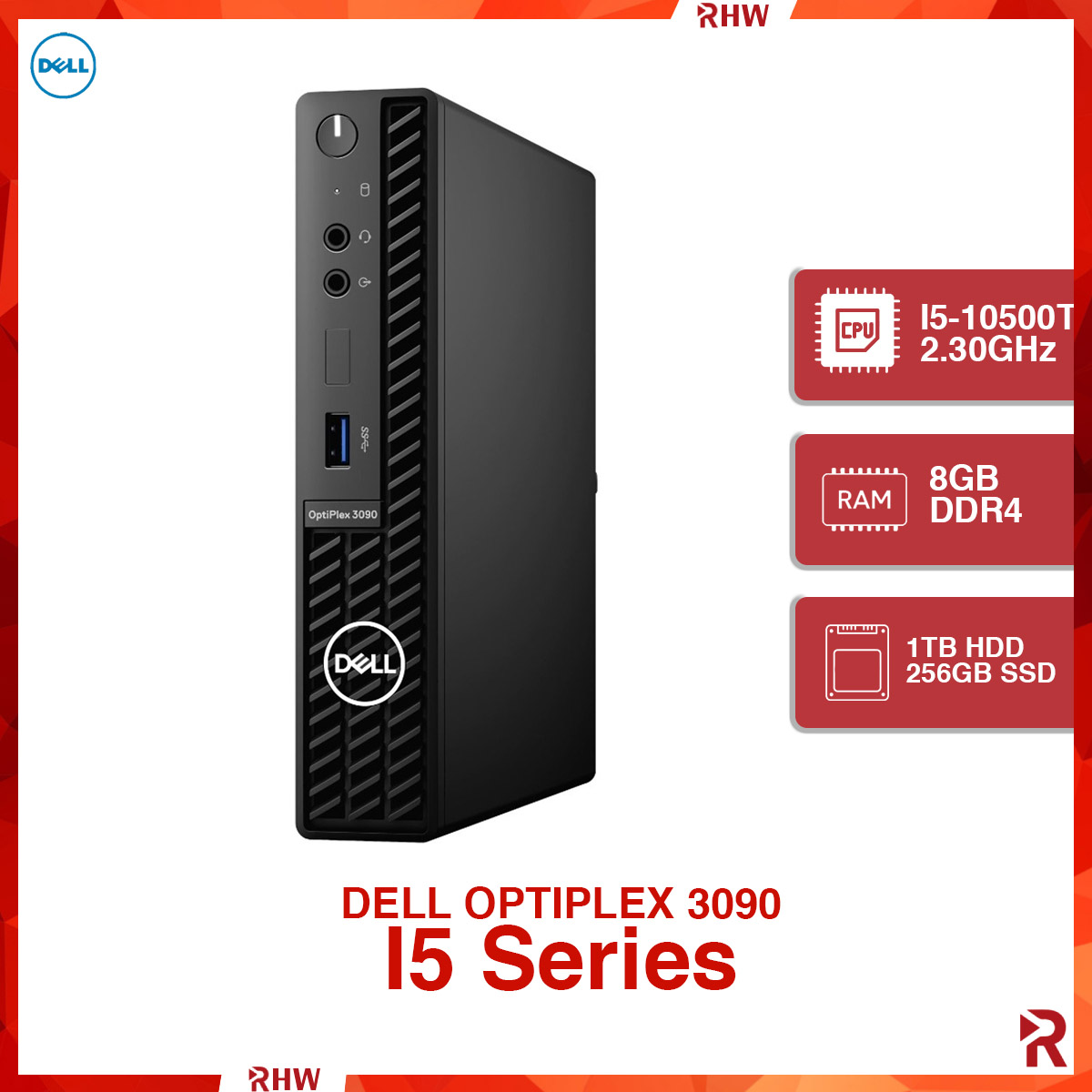 Intel Core I5-10500T│10th Gen Dell Optiplex 3090 MFF/8G/1TB HDD 256G ...