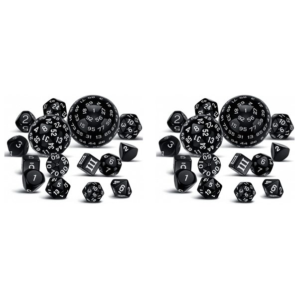 15Pieces Complete Polyhedral DND Dice Set D3-D100 Spherical RPG Dice ...