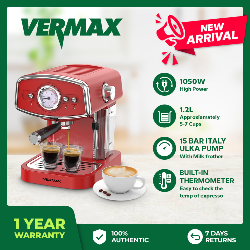 Vermax coffee maker espresso machine with milk frother cappuccino ice ...