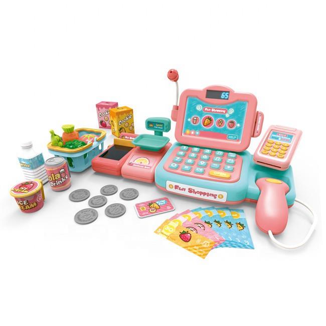HKX.PH KLWS - Pretend Play Cashier Cash Register w/ Mic Grocery Store ...