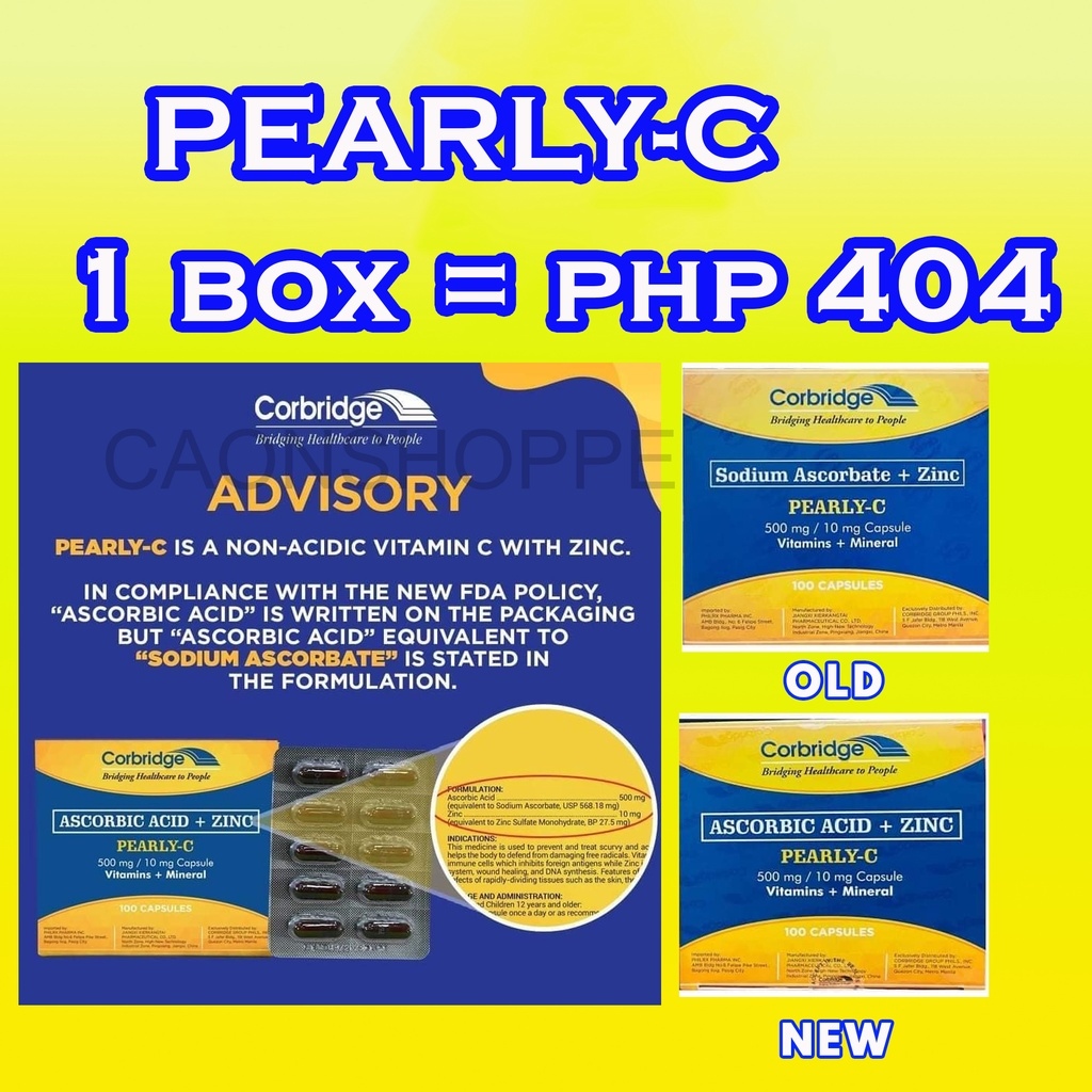 PEARLY-C MULTIVITAMINS ASCORBIC ACID WITH ZINC VITAMIN C | Lazada PH