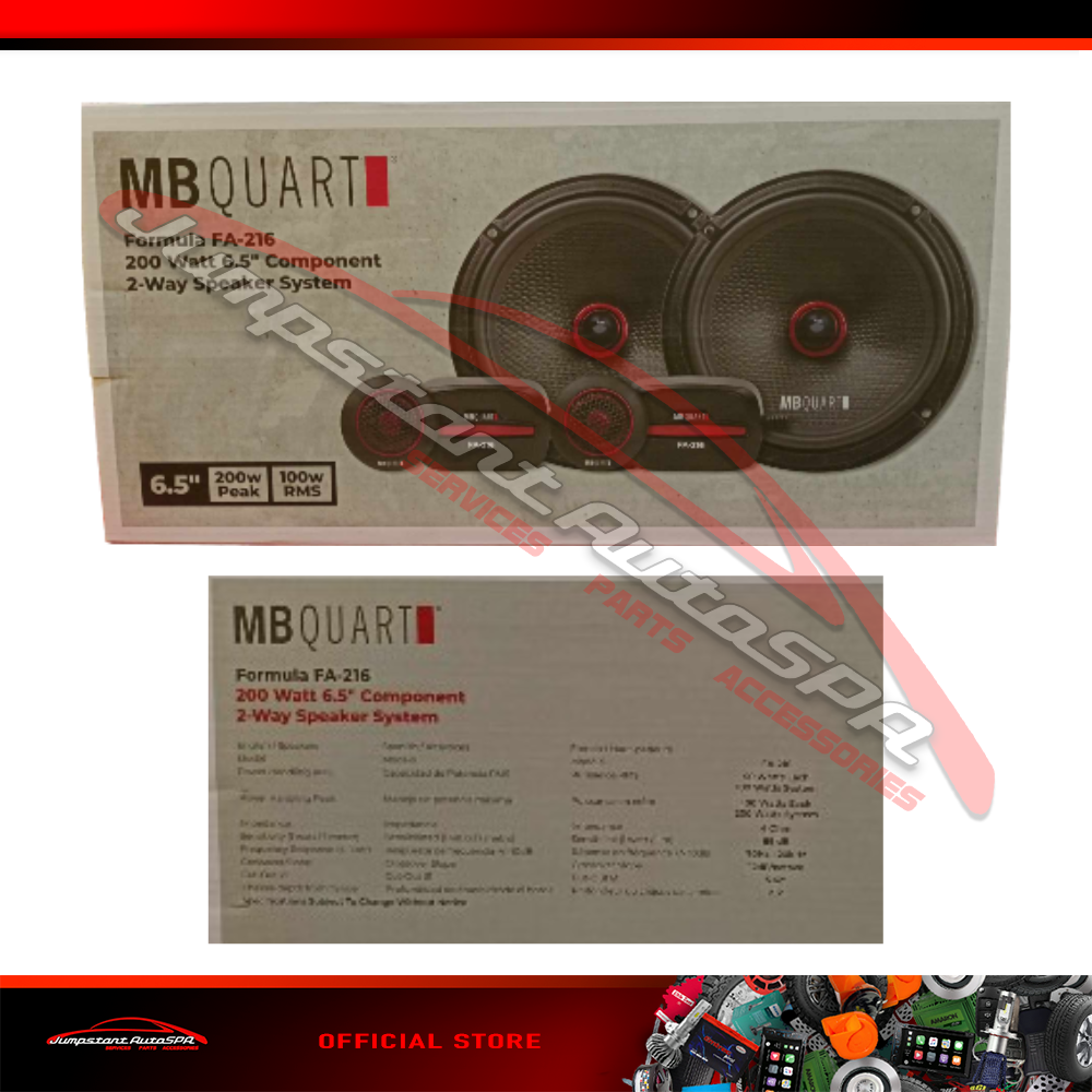MB Quart Formula FA-216 (200 Watt 6.5" Component 2 Way Speaker System ...
