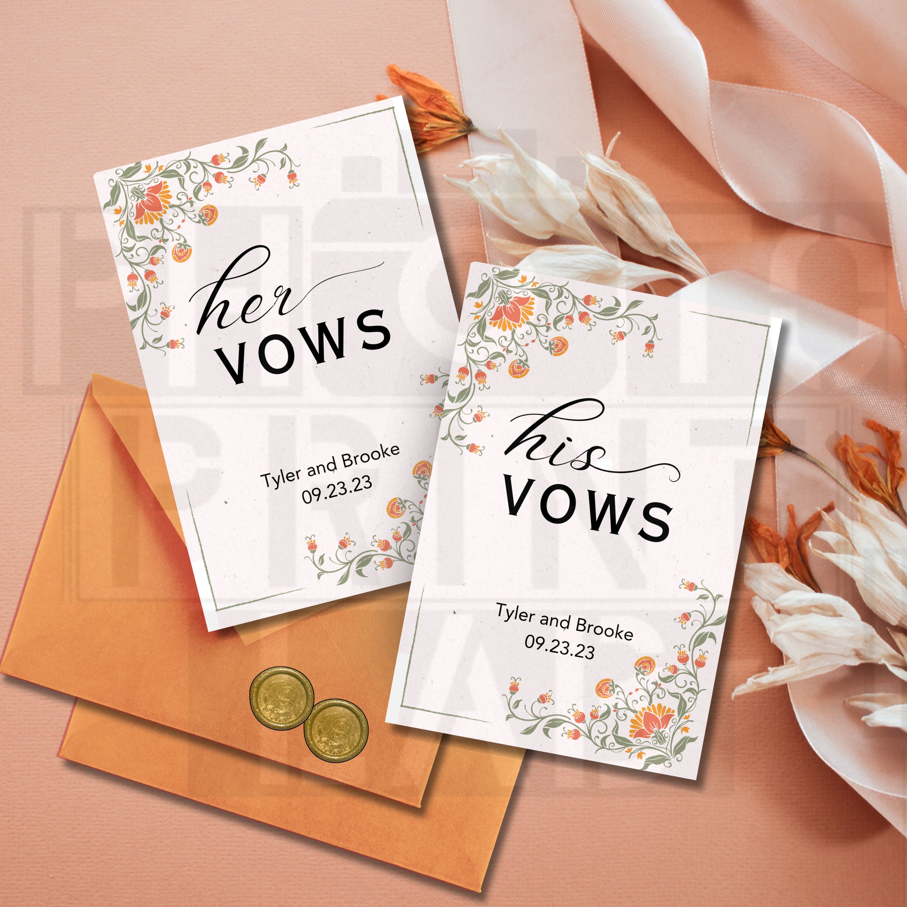 Wedding Vow Booklet with envelope and wax seal | Lazada PH