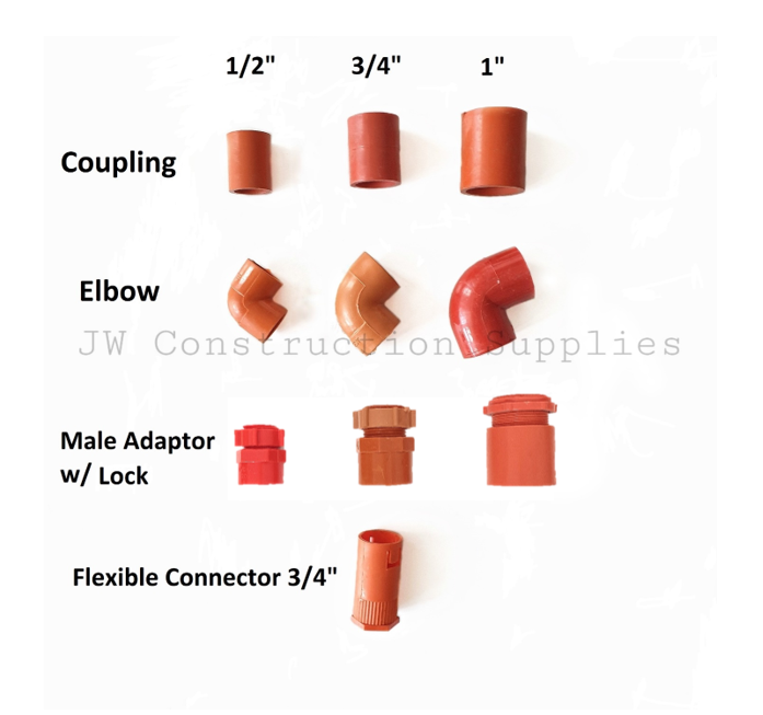 PVC Orange Pipe Electrical Fittings (Elbow/ Coupling/ Male Adaptor ...