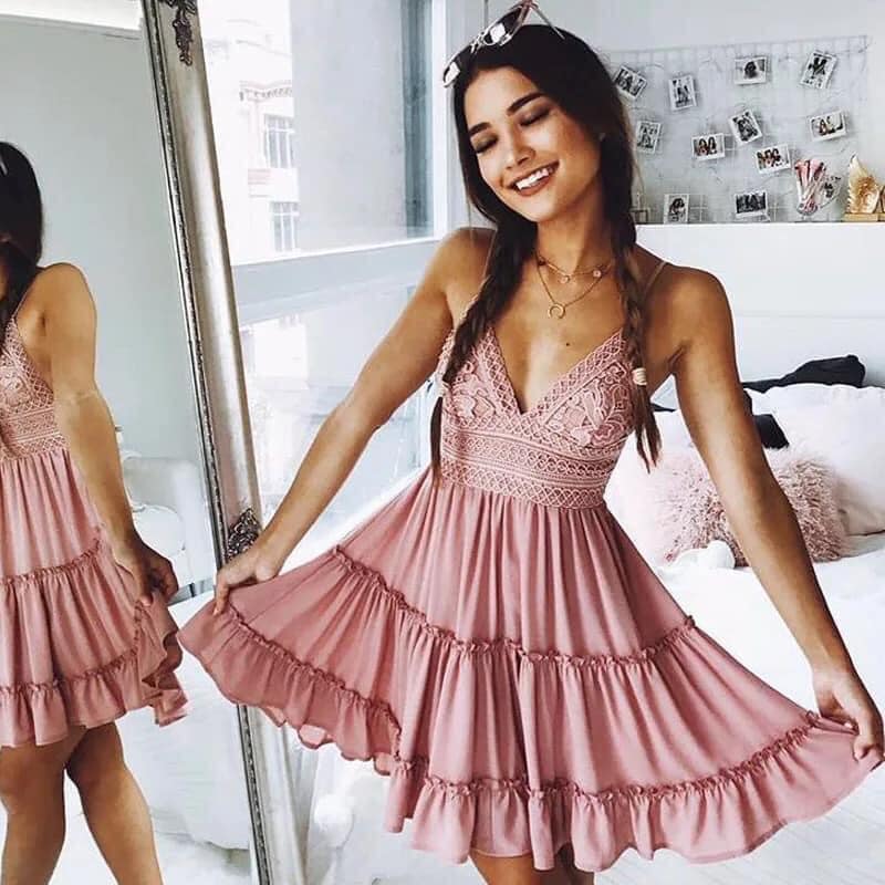 Ribbon Back Sexy Dress 9720 Lazada Ph
