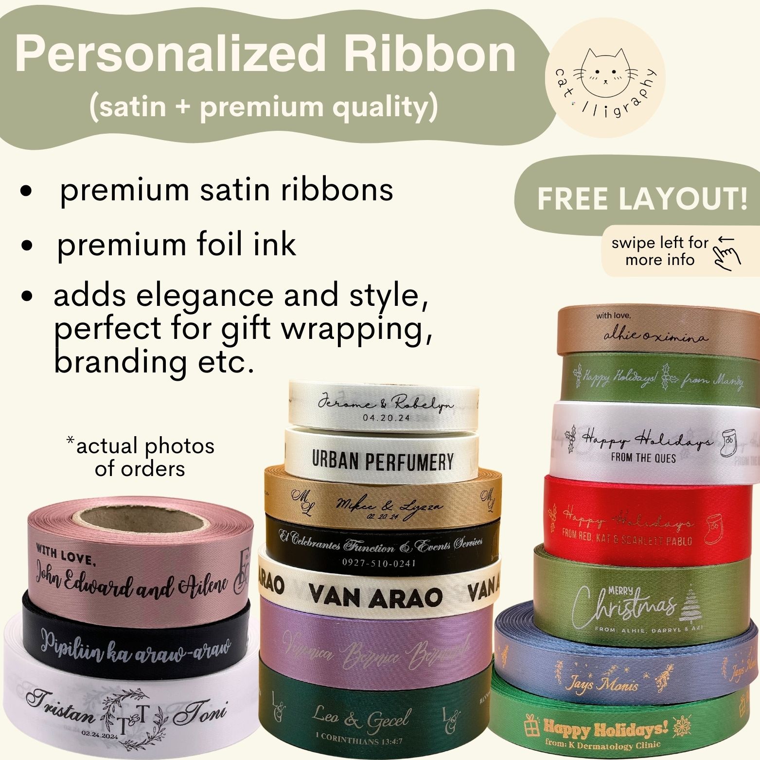Personalized Premium Satin Ribbons | Lazada PH