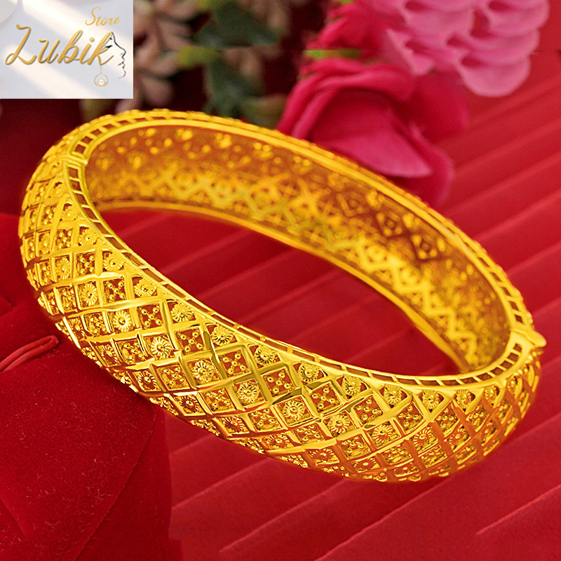 24K Gold Ladies Hollow Hollow Bracelet สร้อยข้อมือสำหรับผู้หญิงVintage ...