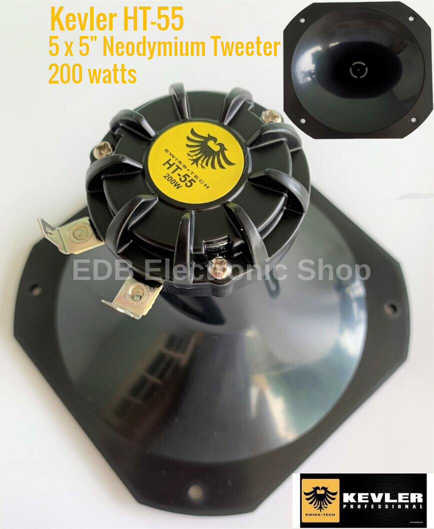 Kevler HT-55 200W Neodymium Tweeter 5 x 5" Horn Tweeter HT55 HT 55 ...