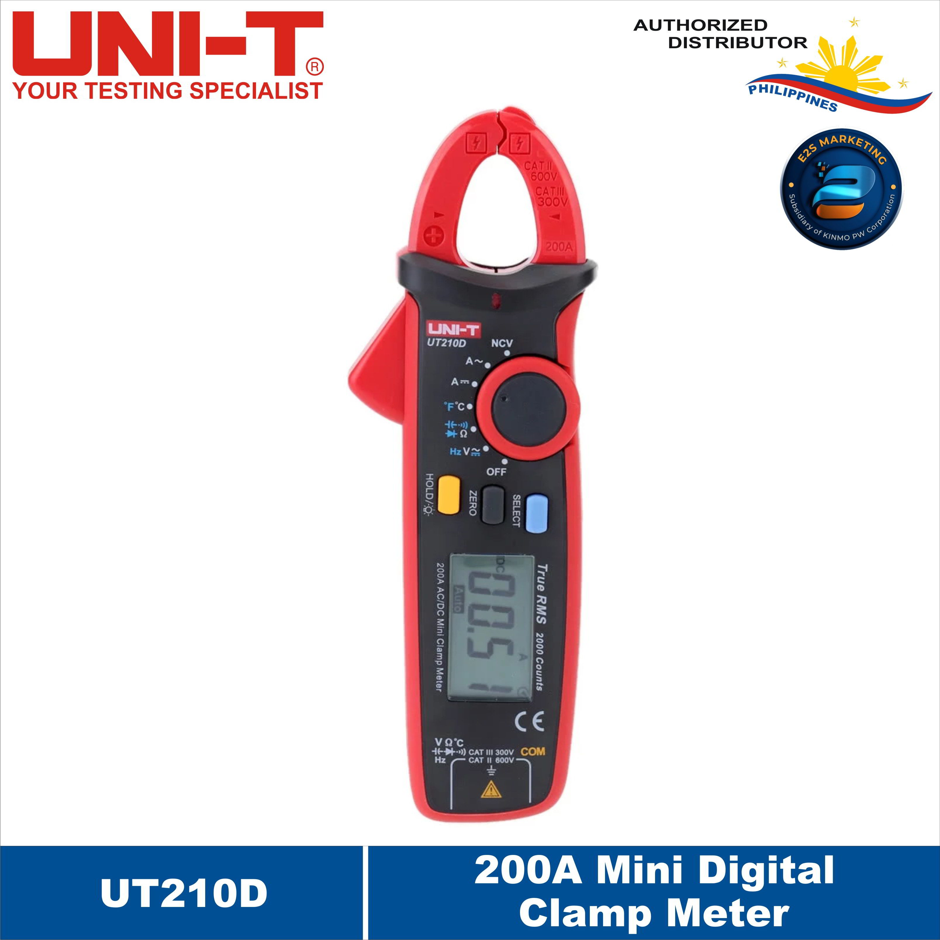 UNI-T Mini Clamp Meter 200A UT-210D Multimeter AC/DC Current Voltage ...