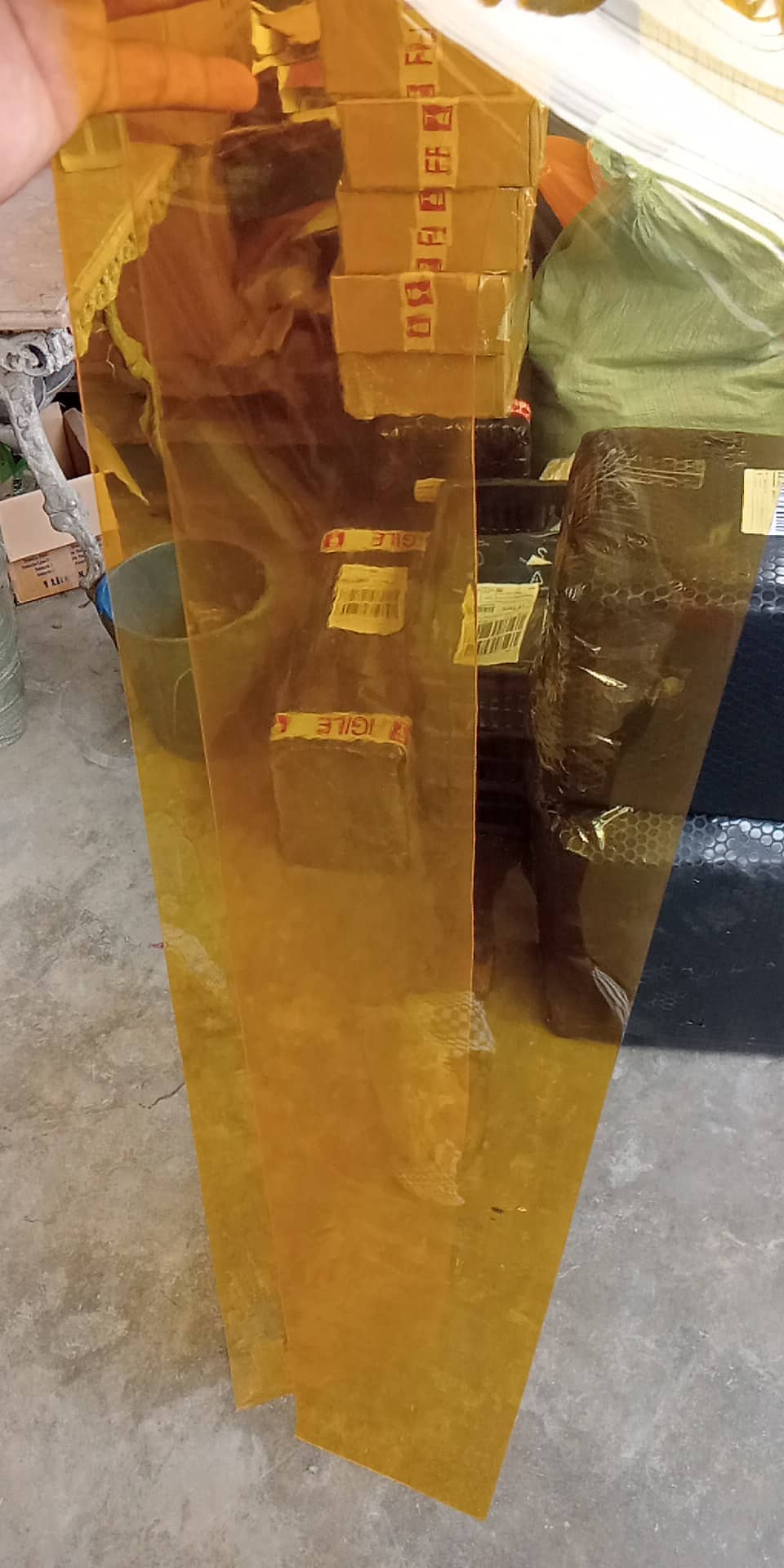 Pvc Plastic Curtain Yellow plain Strips 2mm x 200mm x 2.1 mtrs Anti ...