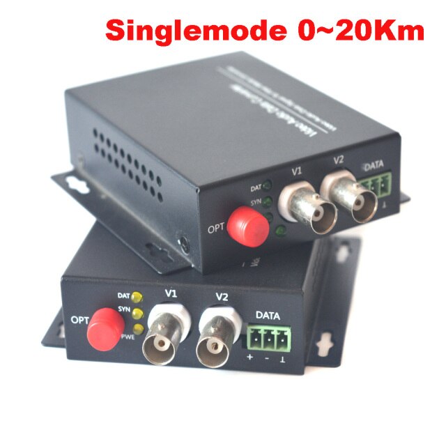 2 Channels Video To Fiber Optic Media Converters Transmitter And ...
