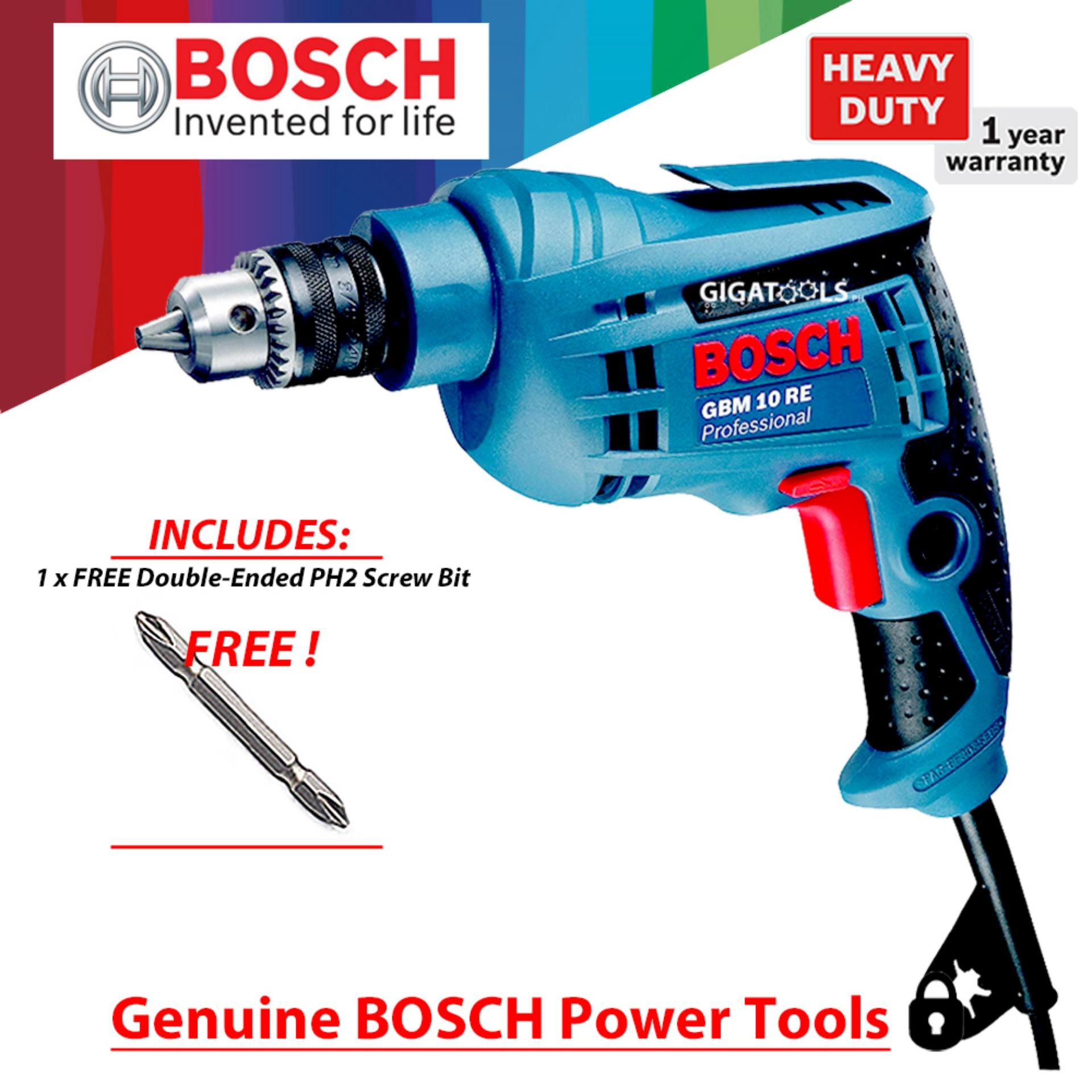 Bosch GBM 10 RE Professional Hand Drill (450W) with FREE 1pc Double ...