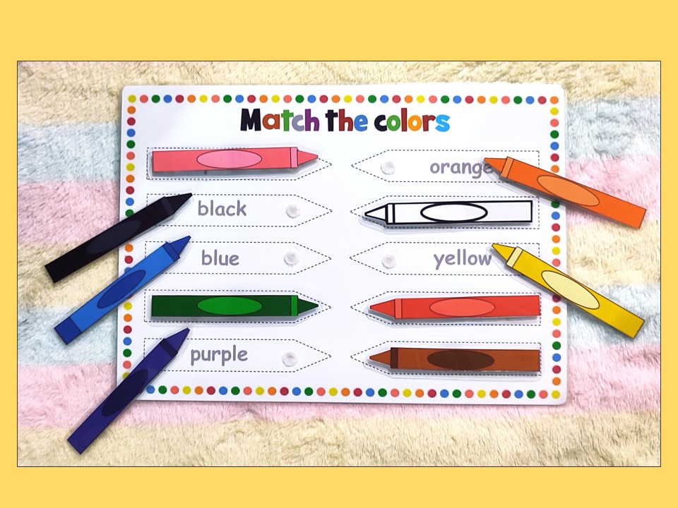 MATCH THE COLORS back to back page (English/Tagalog) A4 Size Laminated ...