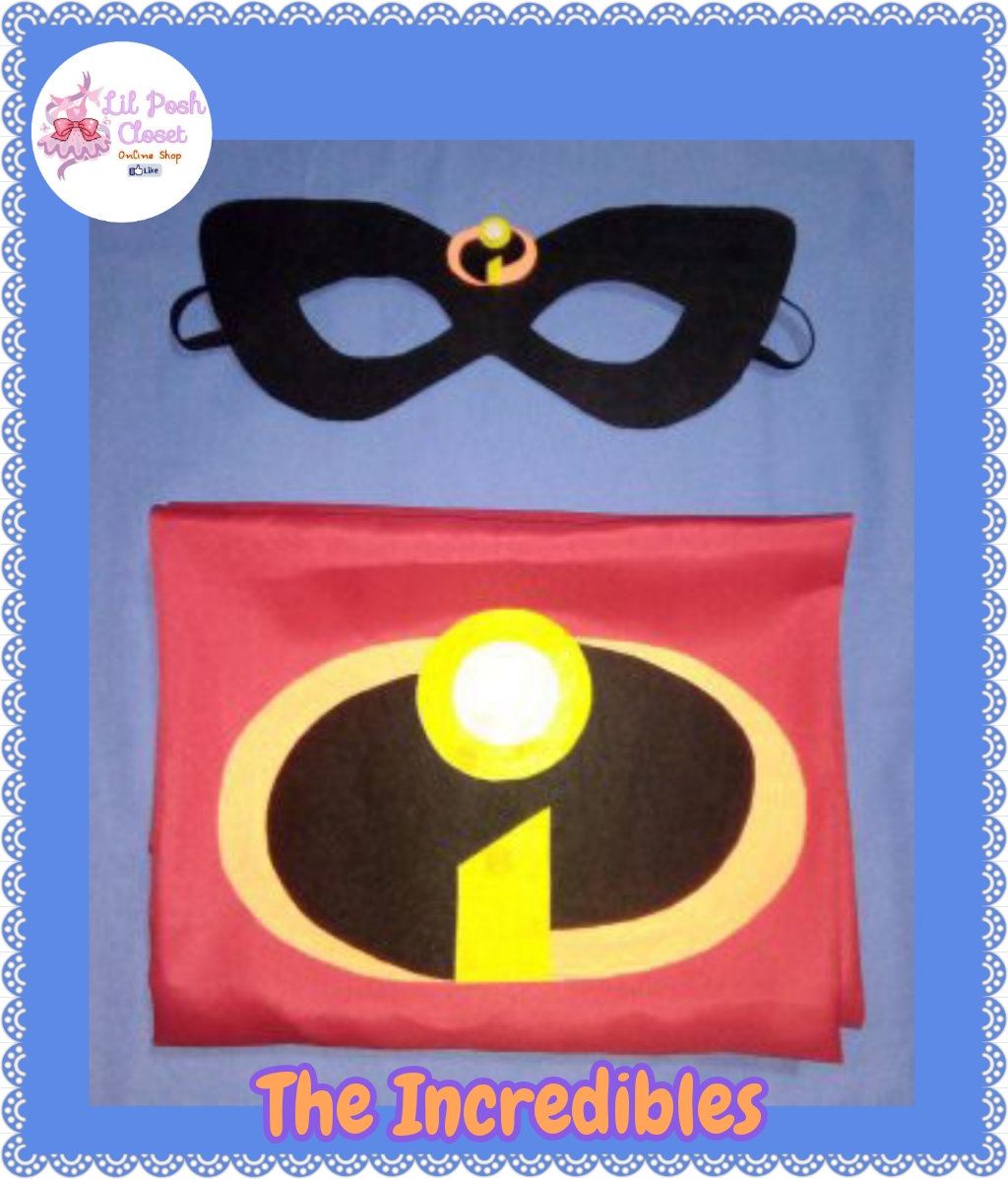 Lil Posh Kids & Adults THE INCREDIBLES Cape & Mask Set | Lazada PH