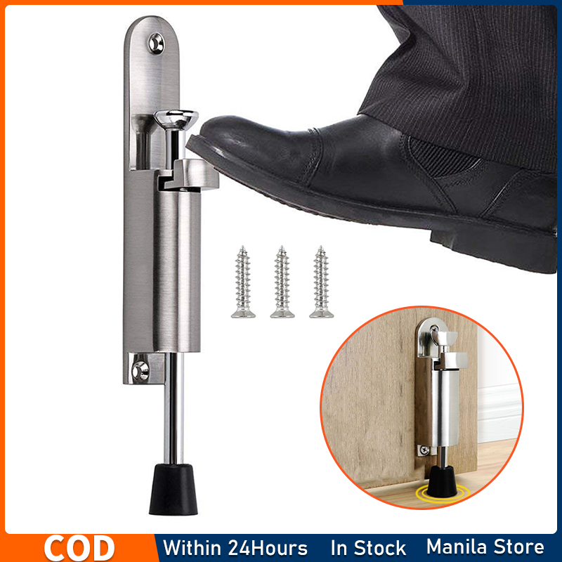Kickdown Door Stop Stainless Steel Spring Loaded Door Stopper with Kick ...