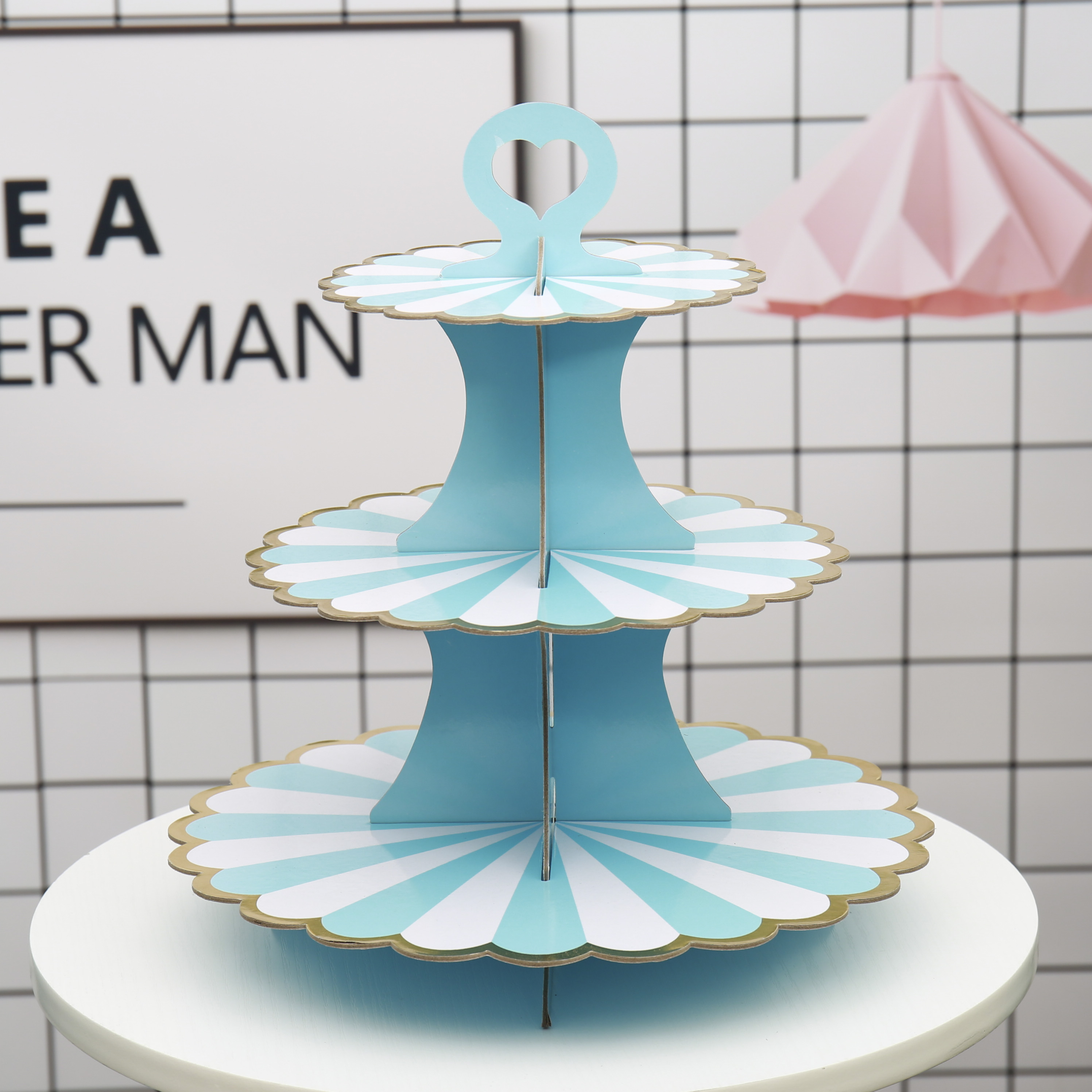 3-Layer Paper Cake Stand Holder DIY Paper Craft Dessert Table Cakes ...