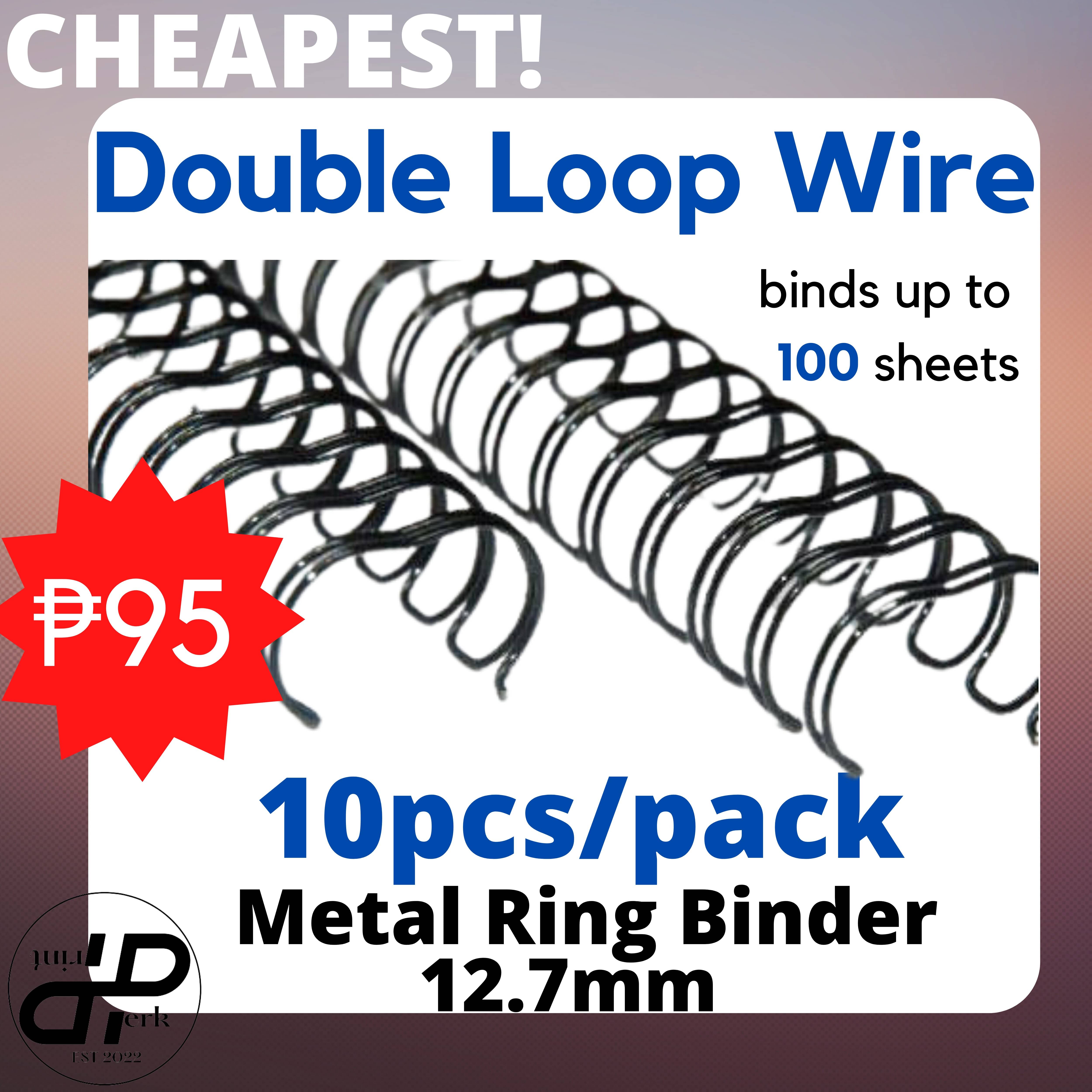 DOUBLE LOOP WIRE / 12.7mm binds up to 100 sheets / Metal Ring Binder ...
