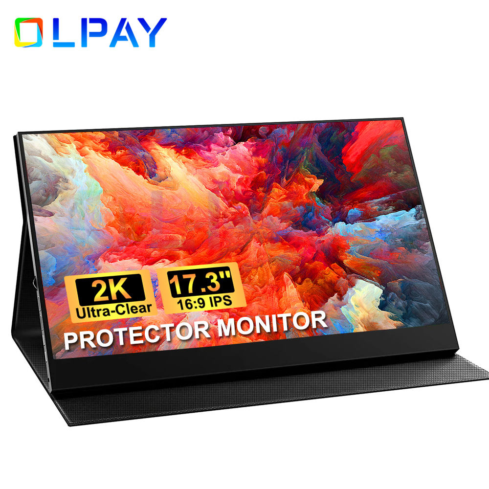 2K 2560x1440 17.3" Portable Monitor IPS Screen Display HDMI USB-C For ...
