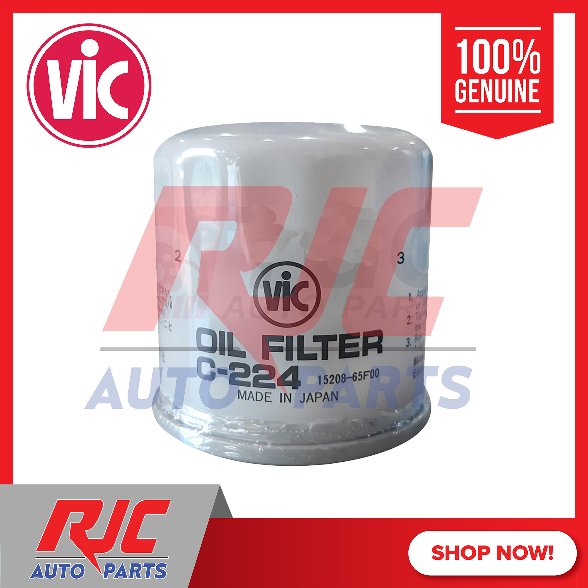 Vic Oil Filter C-224 For Nissan Sentra Exalta (QG13DE), Serena (SR20DE), Murano (V0350E). X ...
