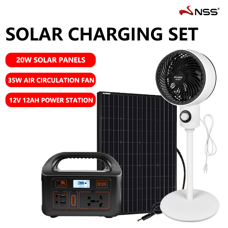 Nss 3 in 1 electric fan 8 inch rechargeable stand fan aircon ...