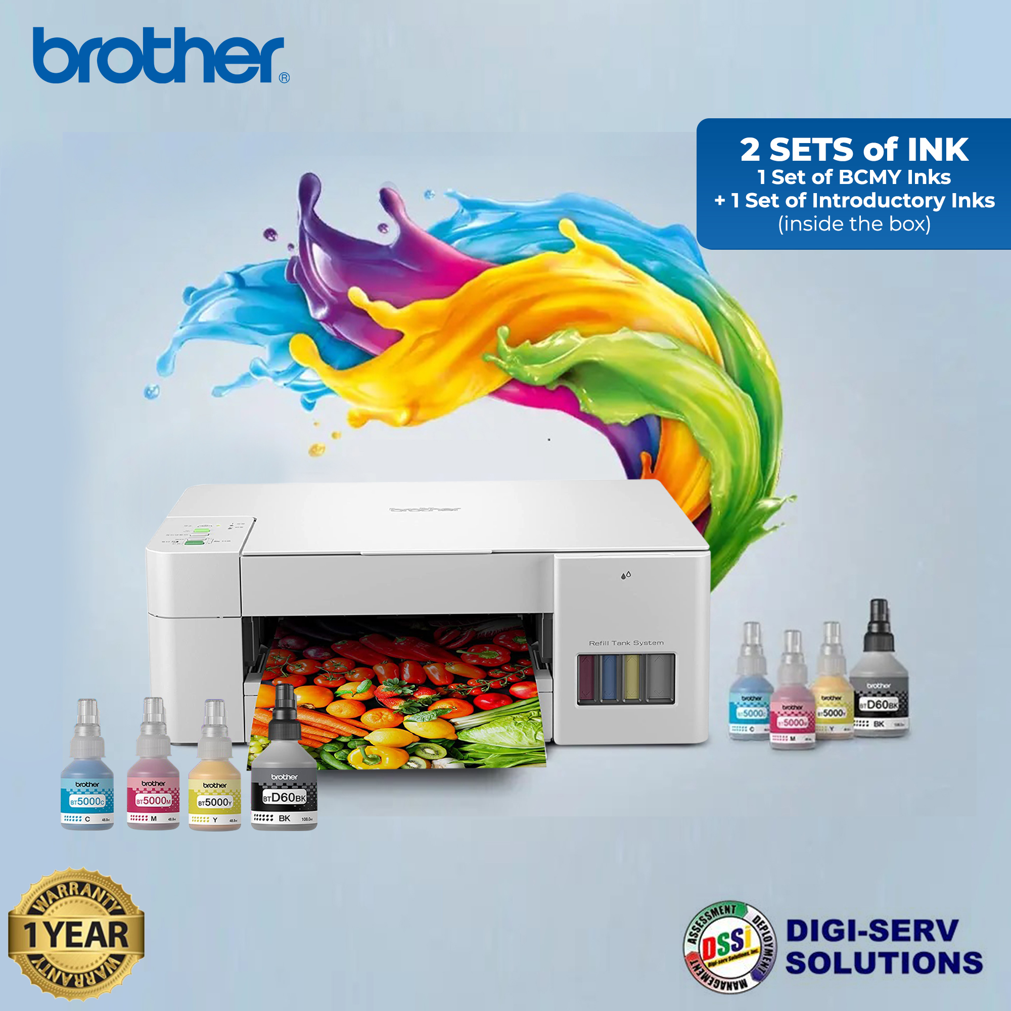NEW! Brother DCP-T426W (WHITE) 3-in-1 Refill Tank Colored Printer with ...