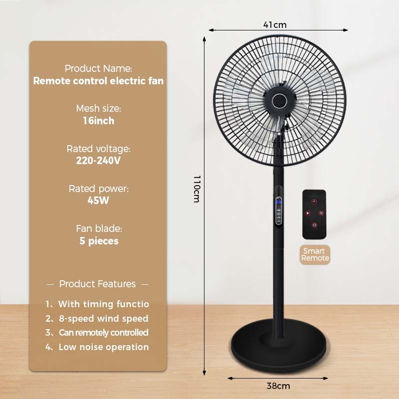 Remote control floor fan 16 inch stand 5 Blade type electric fan table fan electric fan Floor ...