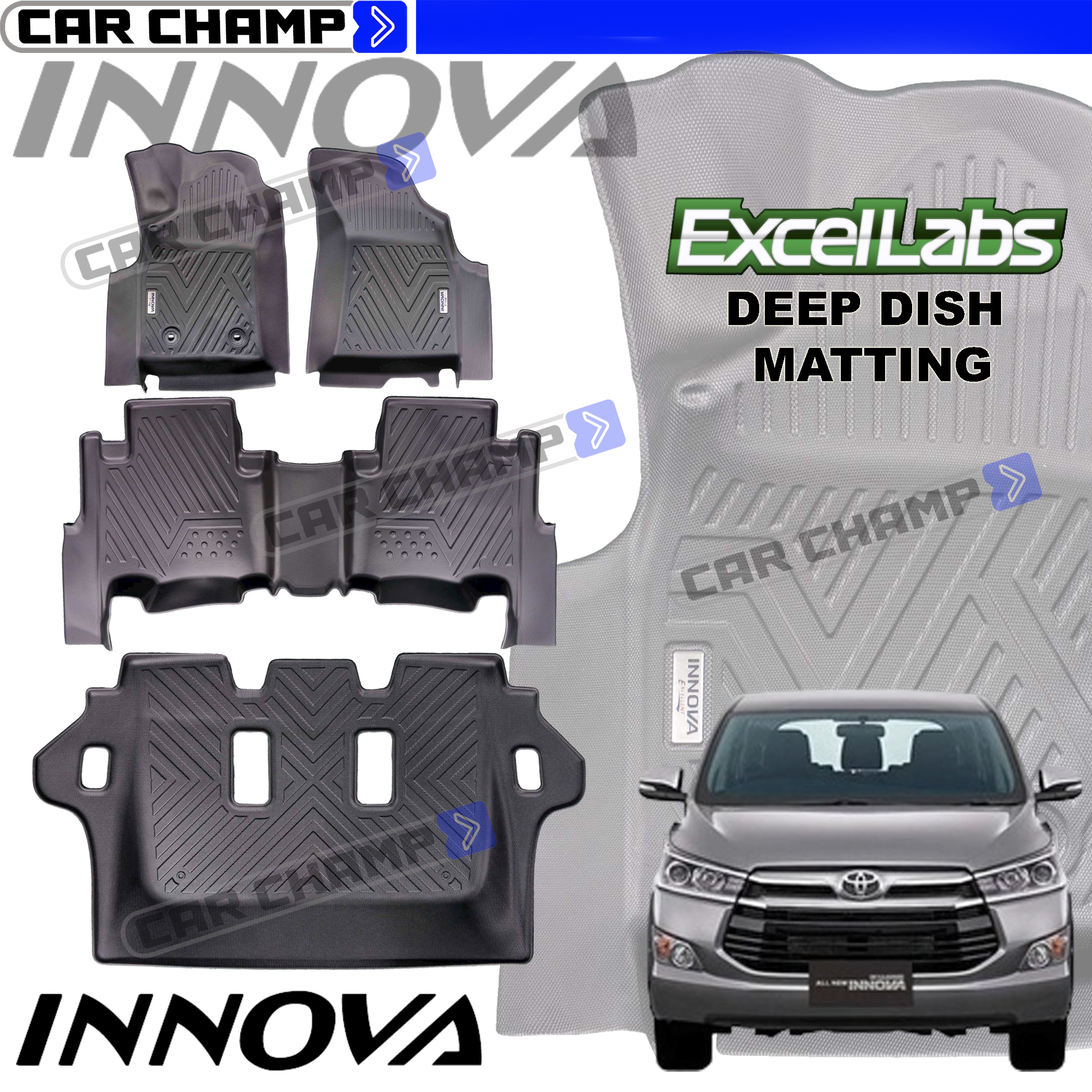 Toyota Innova 2016 to 2024 OEM Deep Dish Matting [ OEM / EXCELLENT / 7D ...