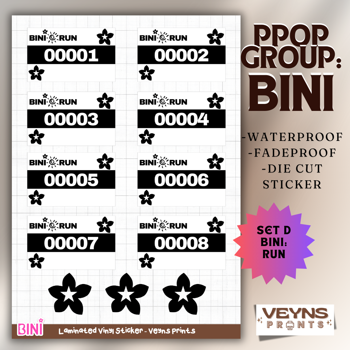 BINI CUTE CHIBI STICKER - BINI FAMOUS LINES STICKER - LAMINATED VINYL ...