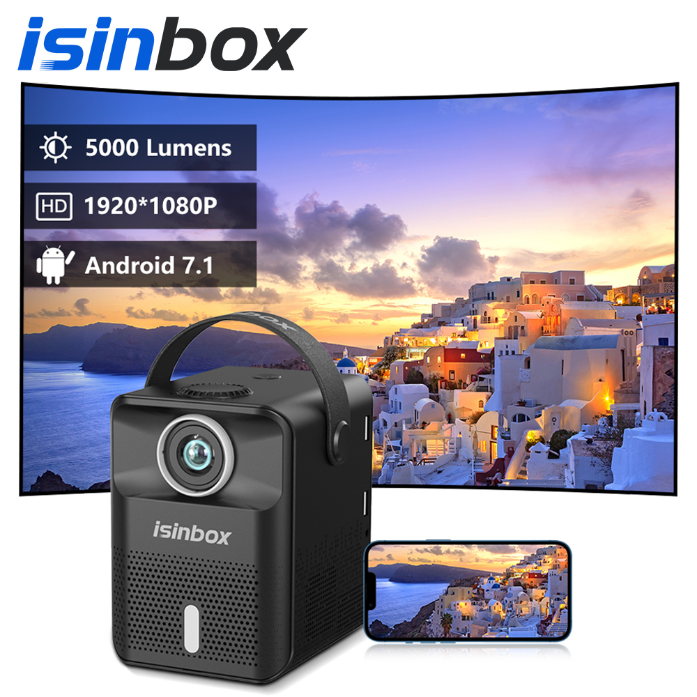 iSinbox iS500 mini portable led Projector Full HD 1080P android 7.1 ...