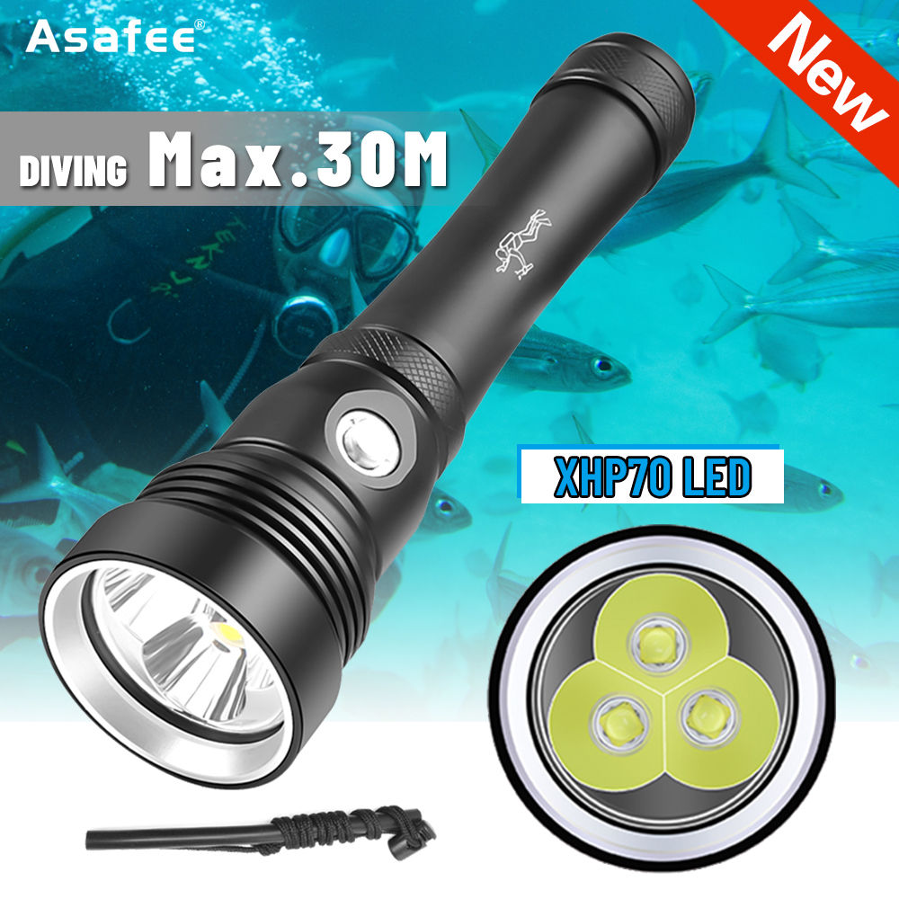 COD+30000lumens Professional Powerful led Waterproof Scuba Diving ...