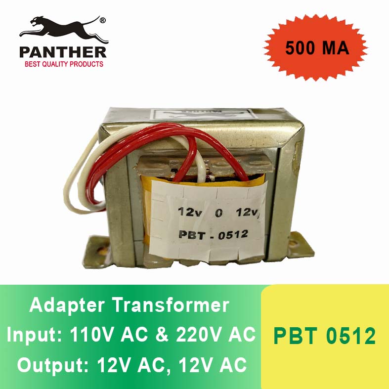 Panther Adapter Transformer 500 MA, Input 110V AC & 220V AC, Output 1 ...