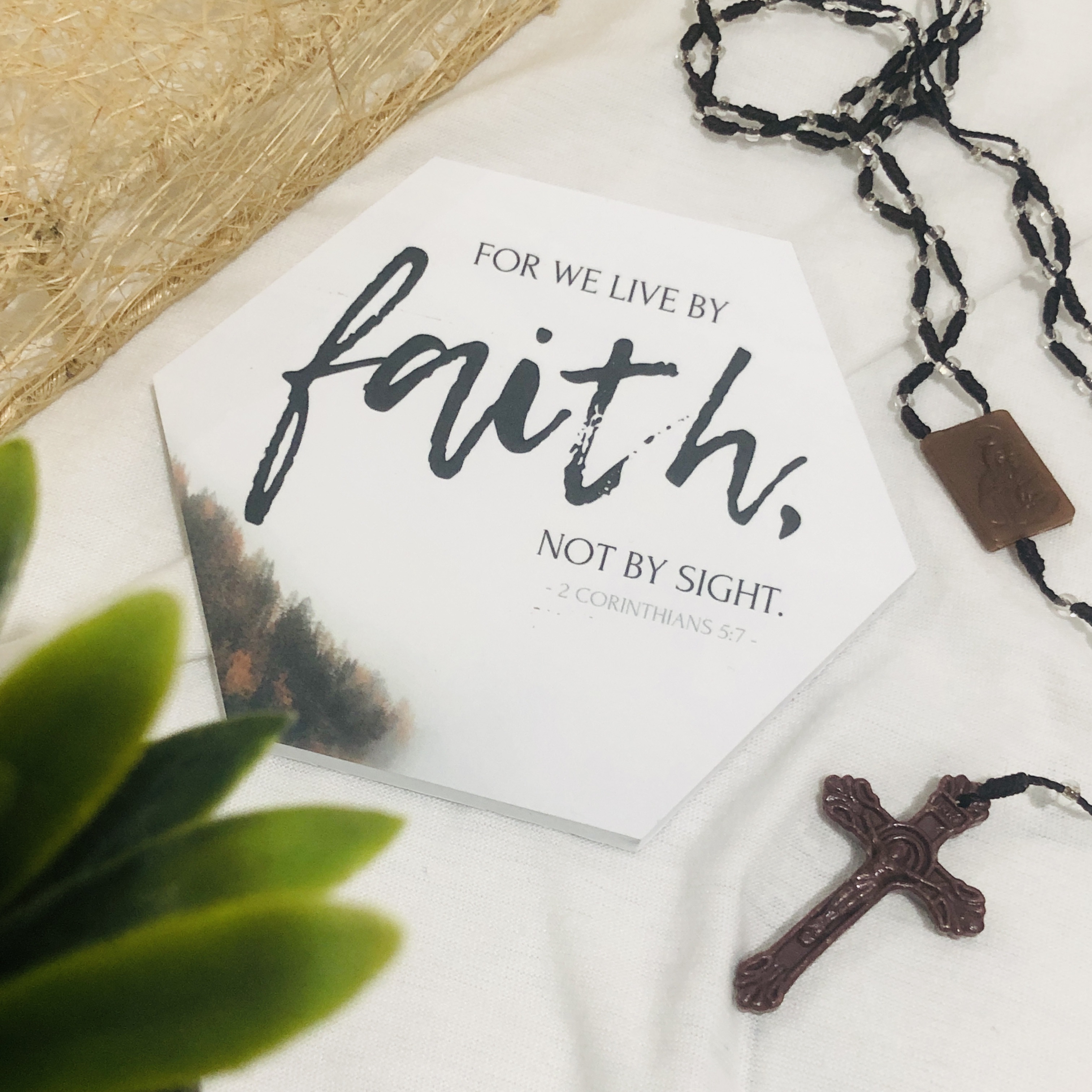 2 Corinthians5:7 Faith | 4 x 3.5 inches Hexagon wall decor | Sintra ...