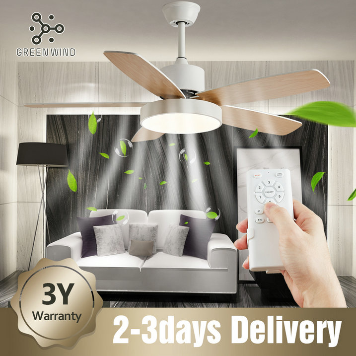 GREEN WING 42/48/52 Inches Ceiling Fan With Light Remote Control ...