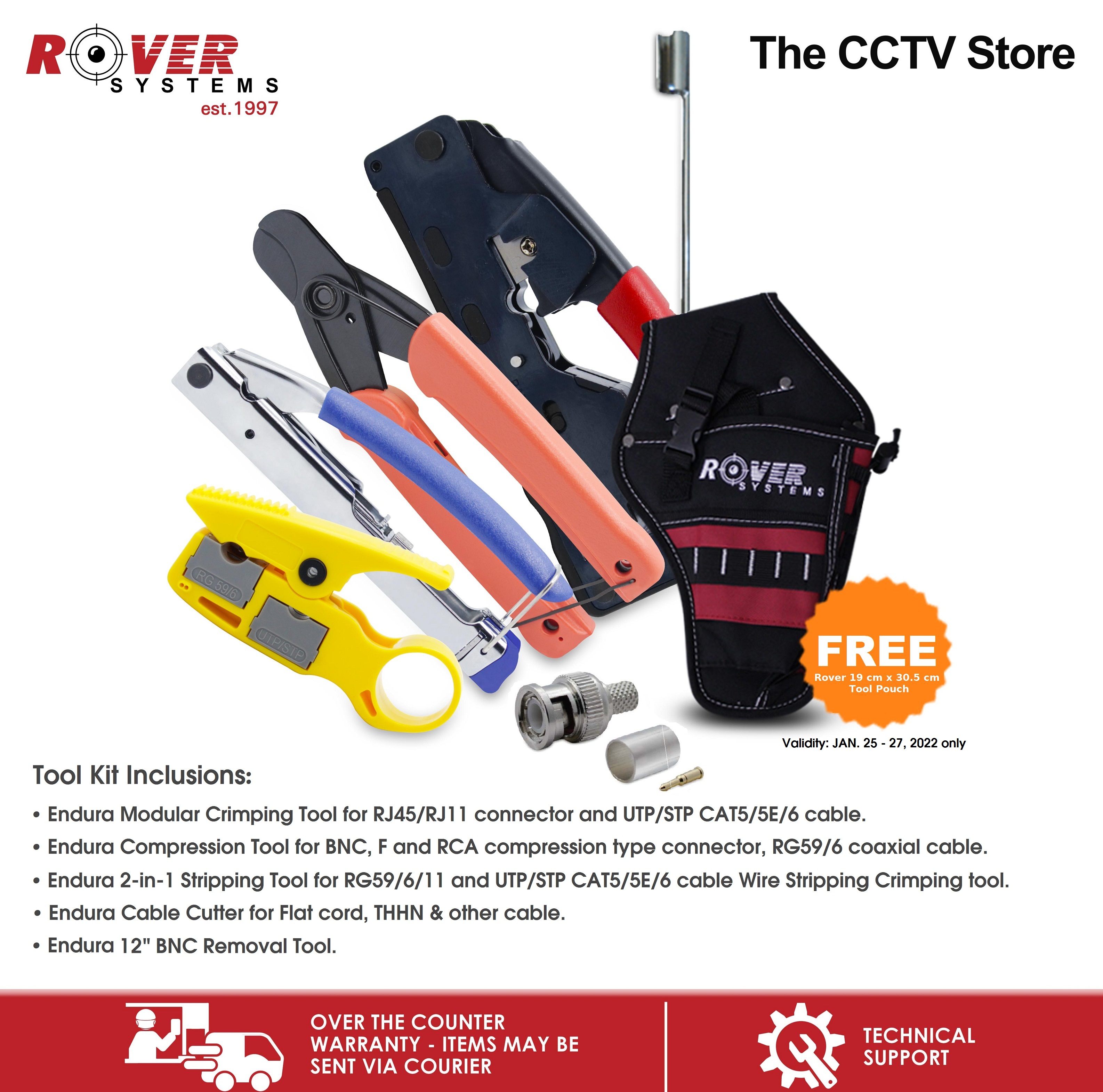 Rover Systems CCTV Tool Kit 1 , Crimping Tool + Stripping Tool ...