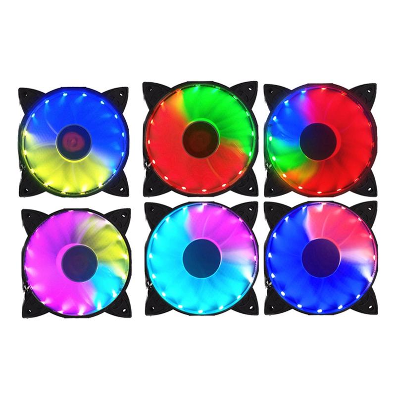 COOLMOON Computer Case PC Cooling Fan RGB Adjust LED 120mm Quiet + IR ...