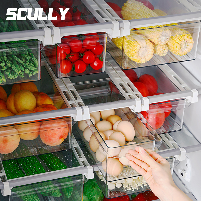 Transparent Refrigerator Organizer Storage Box Compartment Refrigerator ...