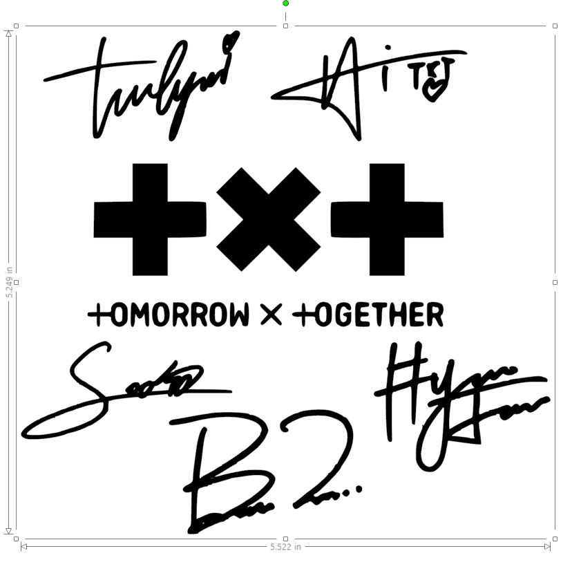 TXT Logo with Signatures Decal Vinyl Sticker WATERPROOF | Lazada PH