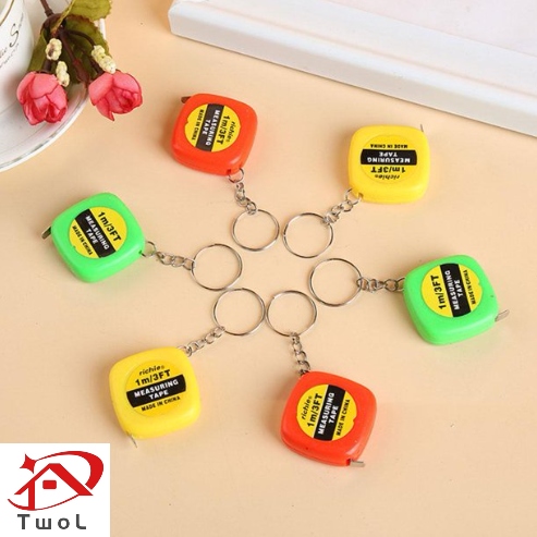 TwoL Mini Keychain 1 Meter Steel Tape Measure 1 pcs portable Small Pull ...