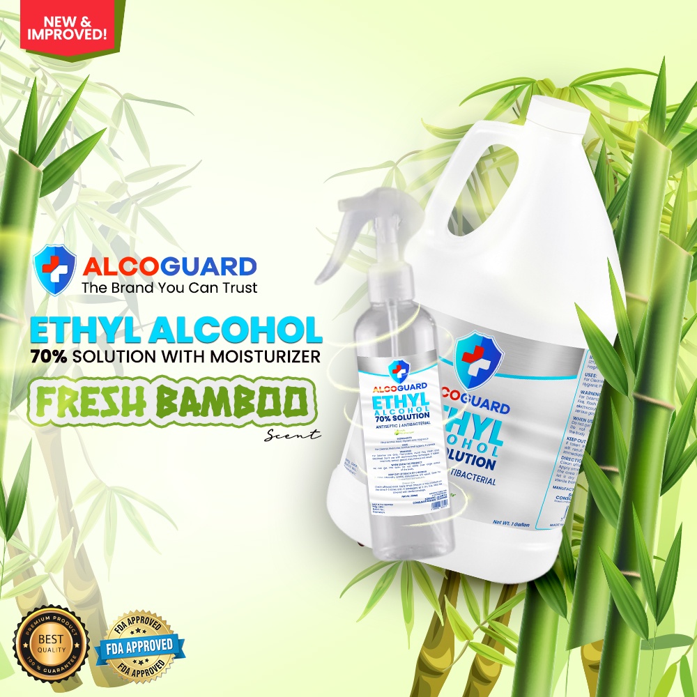 Fresh Bamboo Scent - Alcoguard Ethyl Alcohol 70% Solution - 1 Gallon ...