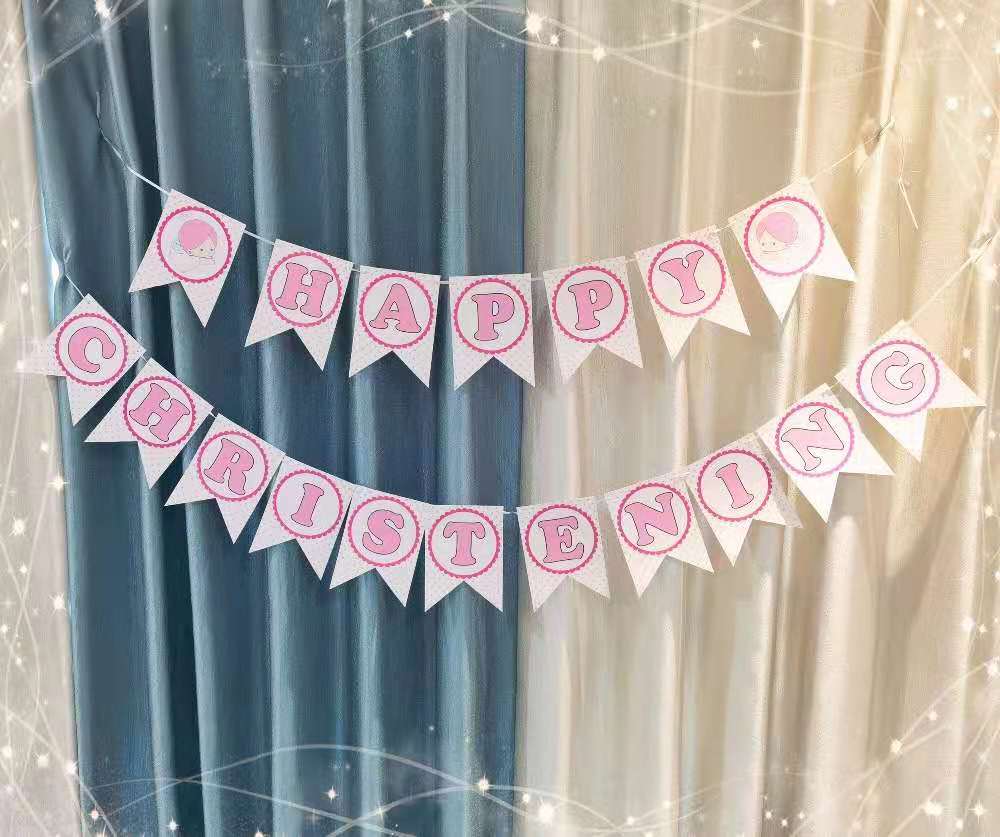 Boys and girls angel happy christening letters party decorations ...