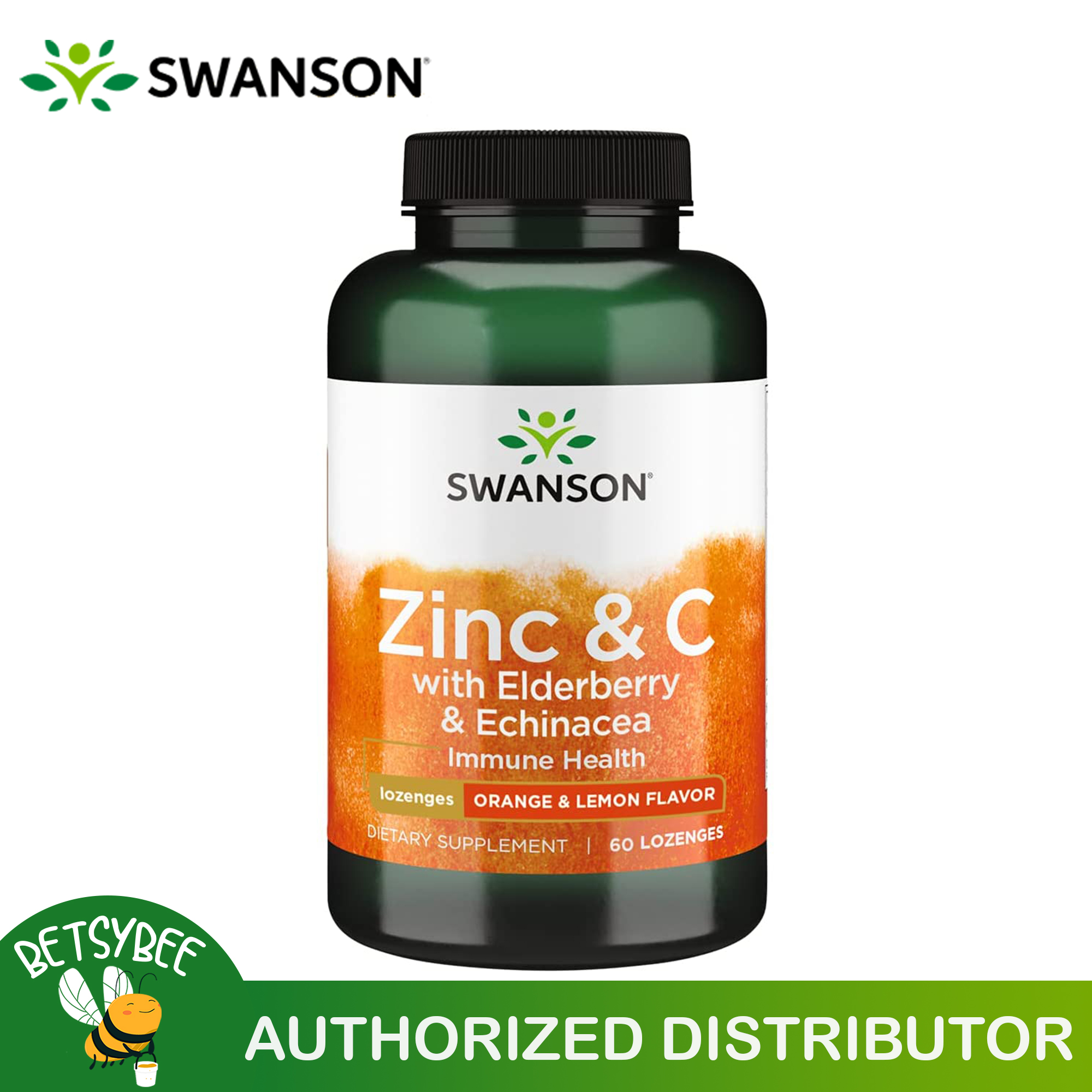 Swanson Zinc & C Vitamin Lozenges w/ Elderberry & Echinacea Orange ...
