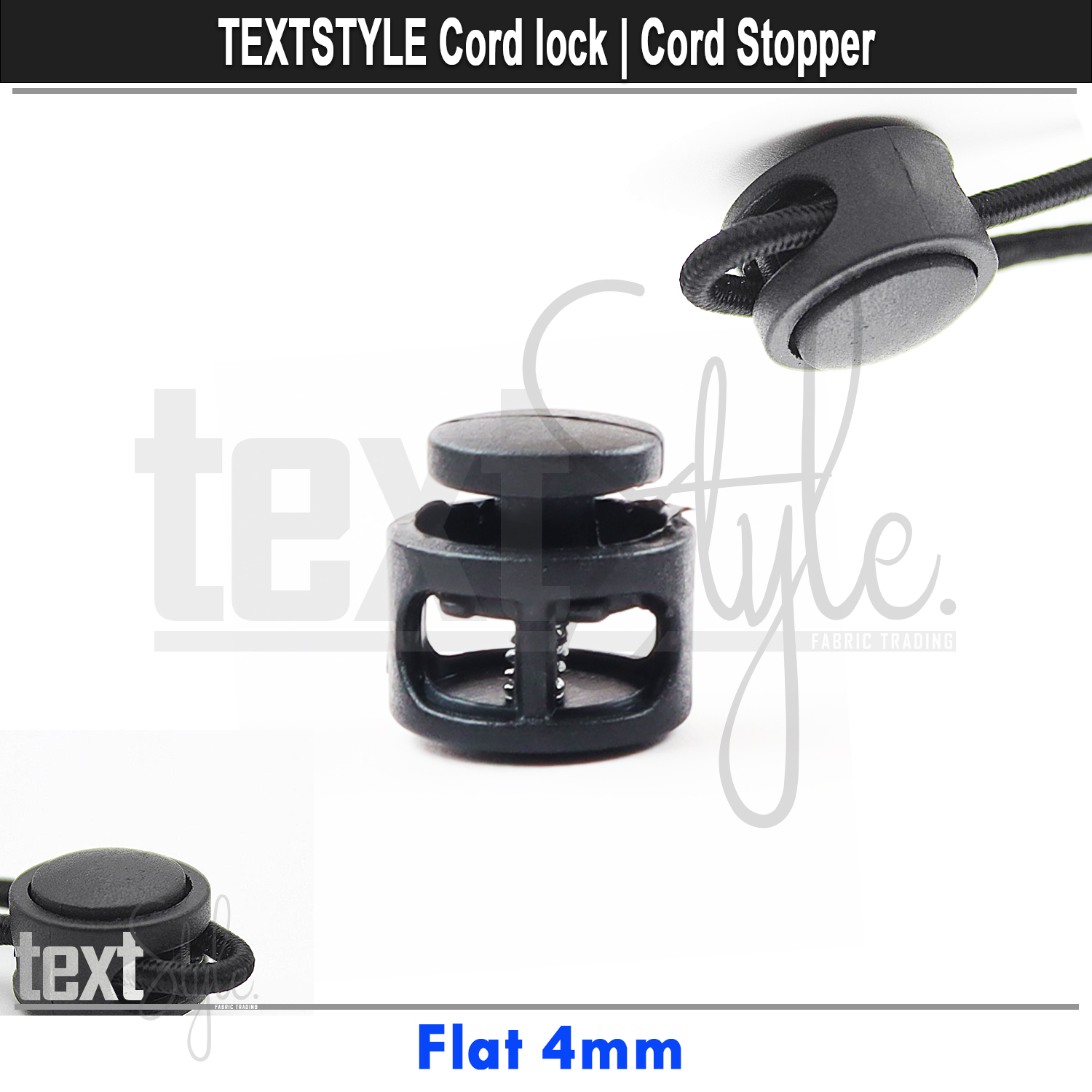 Textstyle 10Pcs Spring Load Plastic Round Toggle Stopper Cord Locks End ...