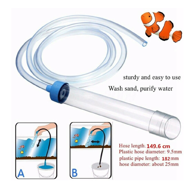 Aquarium Siphon Pump Vacuum Siphon Gravel Cleaner Easy Change Water and ...
