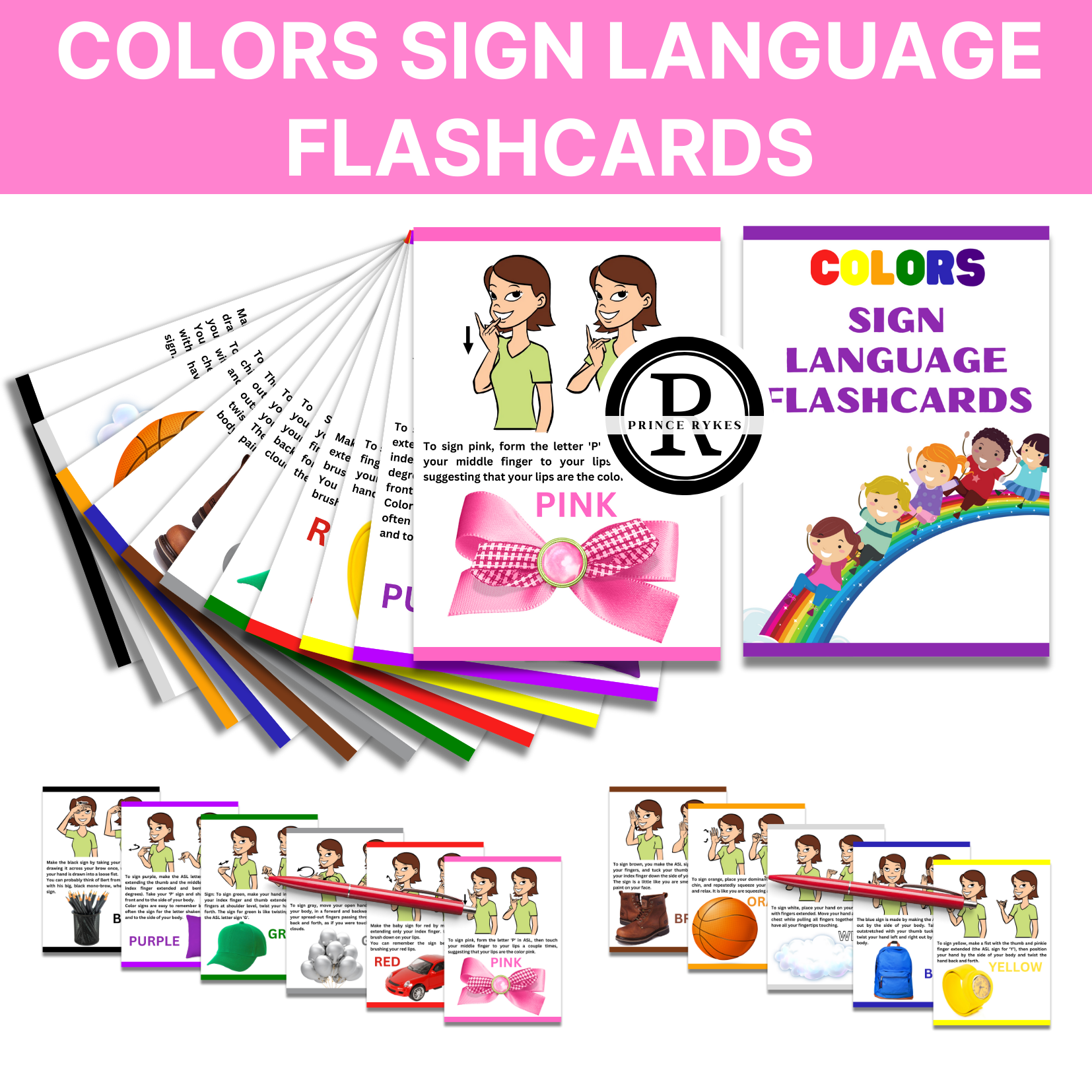 COLORS SIGN LANGUAGE FLASHCARDS ASL , AMERICAN SIGN LANGUAGE FLASH ...