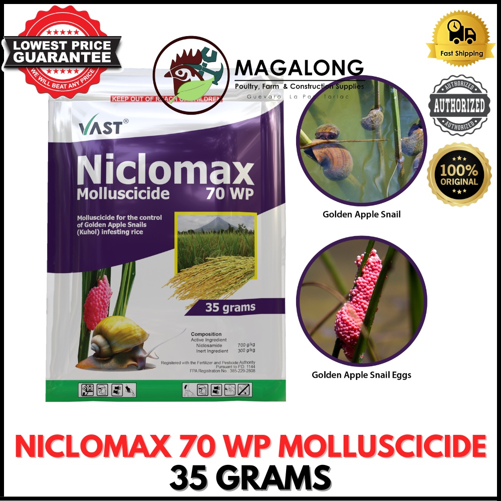 NICLOMAX 70WP POWDER - MOLLUSCICIDE - SNAIL KILLER 35 Grams | Lazada PH