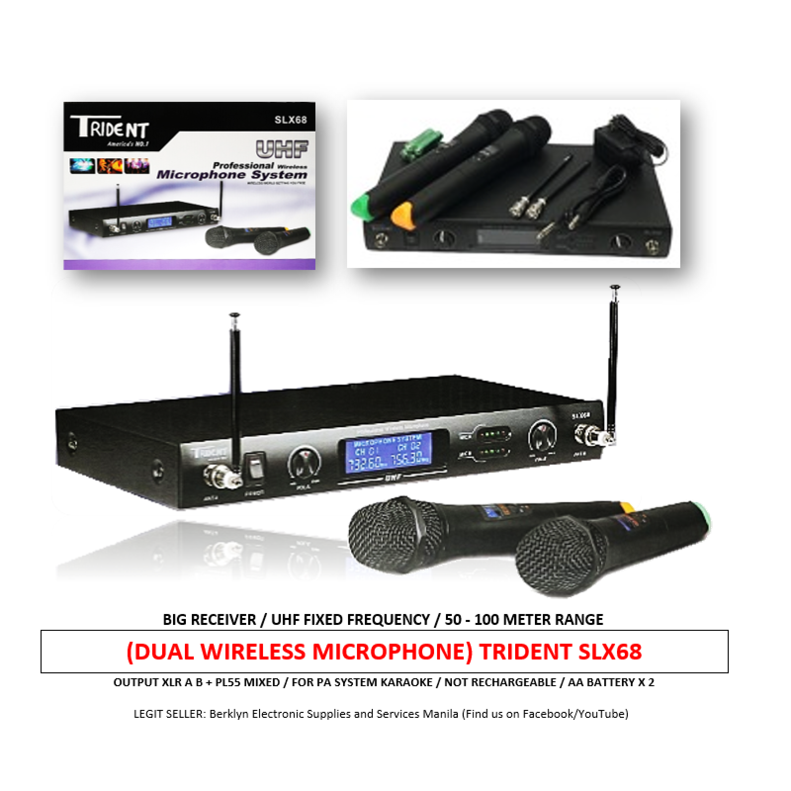 TRIDENT SLX-68 / UHF Dual Wireless Microphone (SLX68) | Lazada PH