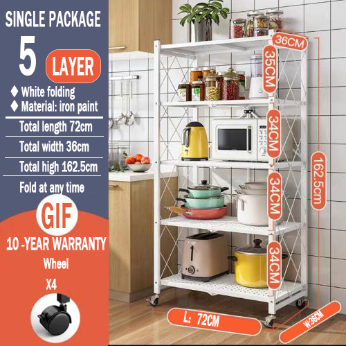 Kitchen Foldable Rack Shelves Kitchen Racks Organizer Multi-layer ...