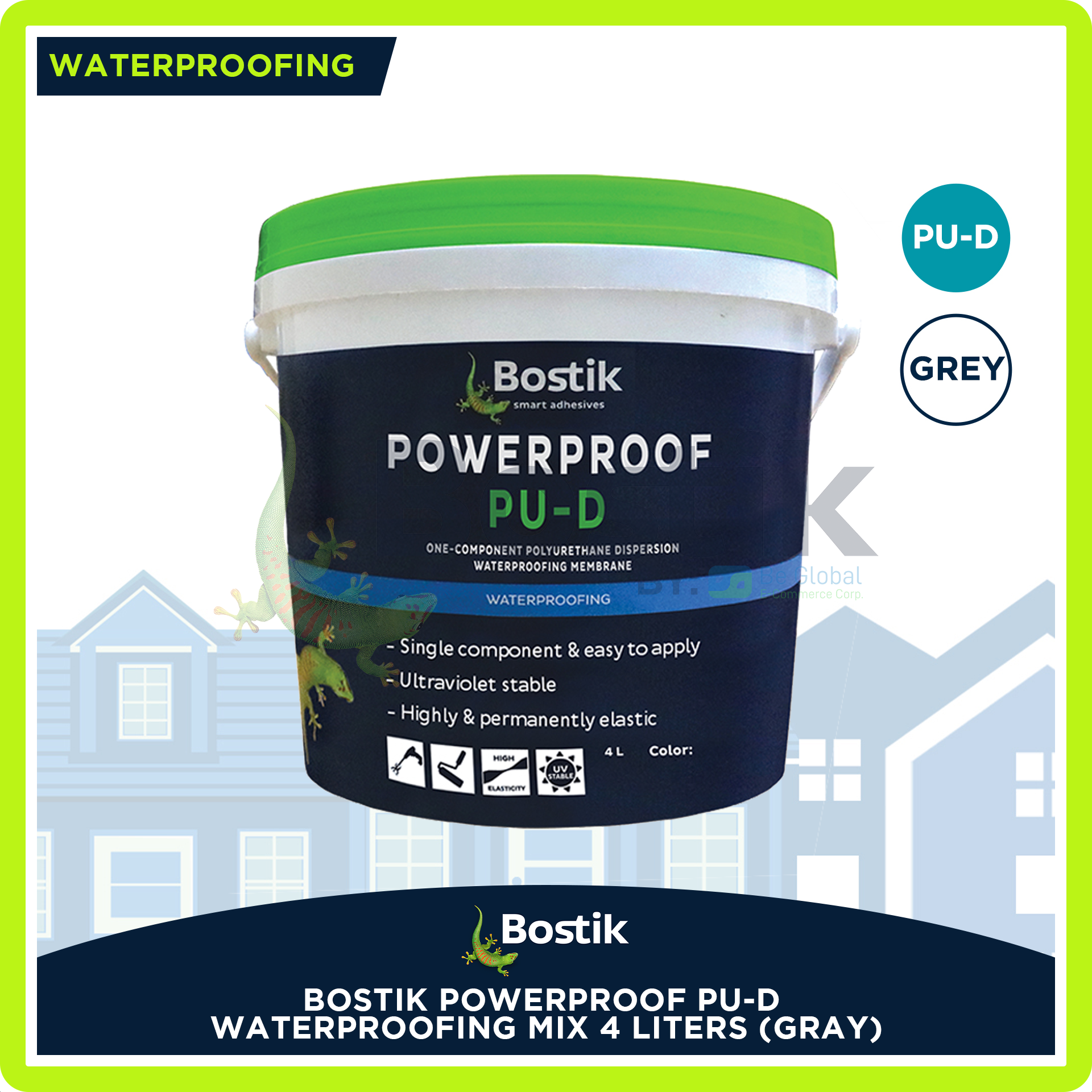 BOSTIK Powerproof PU-D 4L, Grey, Single-Component, Ready-to-use ...